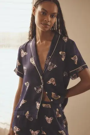 LYREBIRD Silky Pajama Top Navy