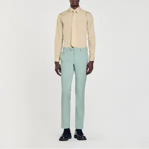 Sandro Straight-fit Wool Suit Trousers - Light Green