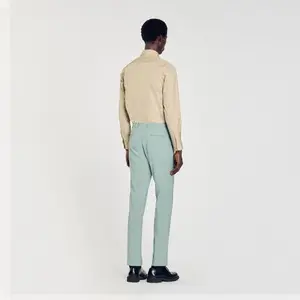 Sandro Straight-fit Wool Suit Trousers - Light Green