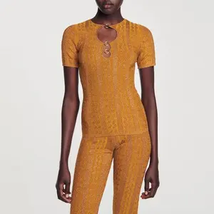 Sandro Fine Knit Glitter Top