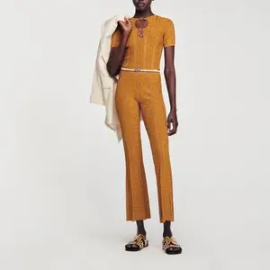 Sandro Fine Knit Glitter Top