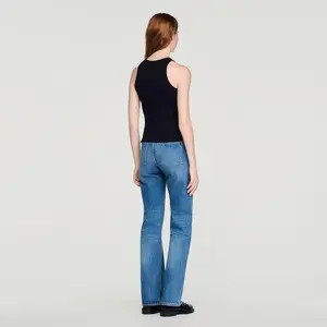Sandro Embroidered Vest Top - Black