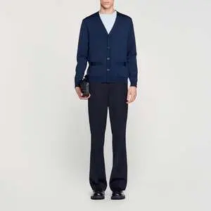 Sandro V-neck Knit Cardigan With Pockets
