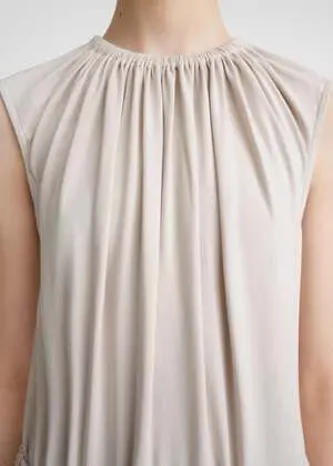TOTEME Gathered-neck Jersey Top
