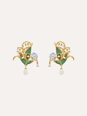 Oscar De La Renta Lily Of The Valley Clip-on Earrings - One-color