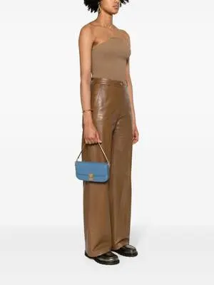 A.p.c. Grace Chaine Leather Clutch - Blue