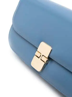 A.p.c. Grace Chaine Leather Clutch - Blue