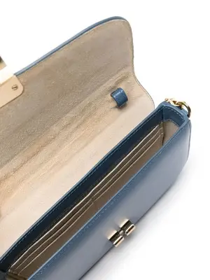 A.p.c. Grace Chaine Leather Clutch - Blue