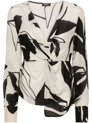 LIU JO LIU JO Abstract-Print Crepe Blouse
