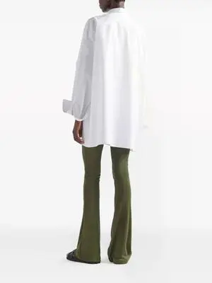 Prada Triangle-logo Flared Trousers - Green