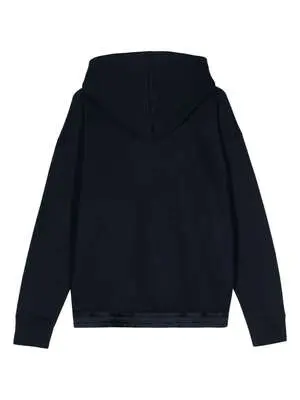 Saint Laurent Logo-embroidered Cotton Hoodie - Blue
