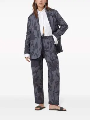 Brunello Cucinelli Linen Leaf Print Blazer