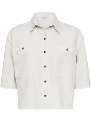 Brunello Cucinelli Short-sleeve Cotton-linen Jacket