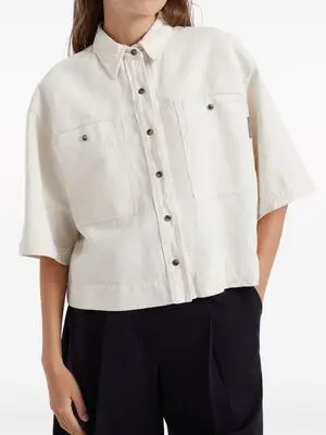 Brunello Cucinelli Short-sleeve Cotton-linen Jacket