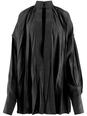 FERRAGAMO Kaftan Crinkle-effect Shirt - Black