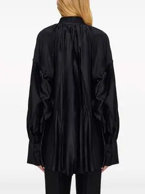 FERRAGAMO Kaftan Crinkle-effect Shirt - Black