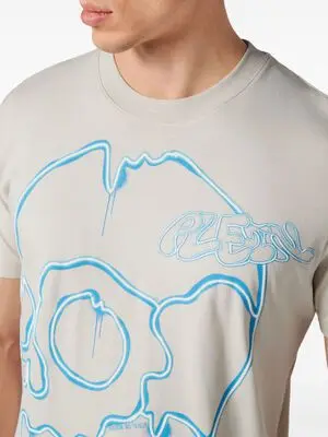 Philipp Plein Dripping Skull Graphic-print T-shirt - Neutrals