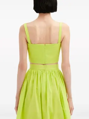 Oscar De La Renta Floral-appliqué Cropped Tank Top