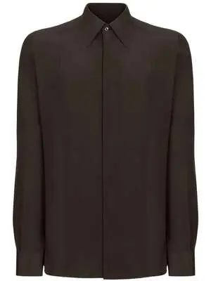 Dolce & Gabbana Long-sleeve Silk Shirt - Brown