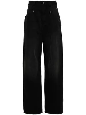 Isabel Marant Étoile Vetan High-rise Wide-leg Jeans - Black