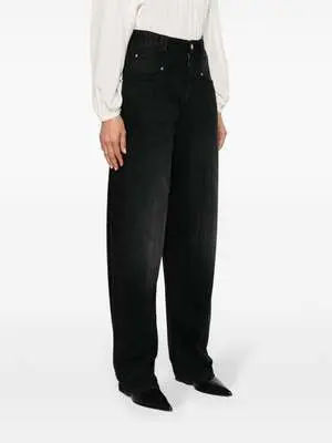 Isabel Marant Étoile Vetan High-rise Wide-leg Jeans - Black