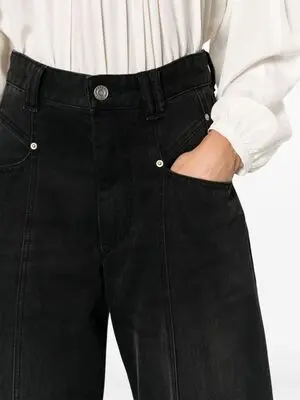 Isabel Marant Étoile Vetan High-rise Wide-leg Jeans - Black