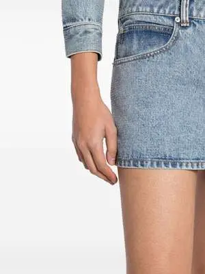 Alexander Wang Crystal-embellished Denim Mini Skirt - Blue