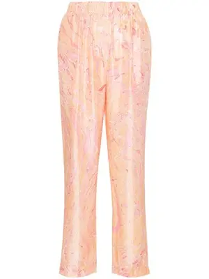 FORTE_FORTE Abstract-print Silk Trousers