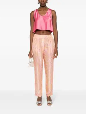 FORTE_FORTE Abstract-print Silk Trousers