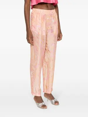 FORTE_FORTE Abstract-print Silk Trousers