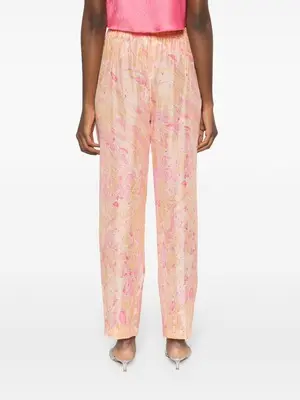 FORTE_FORTE Abstract-print Silk Trousers