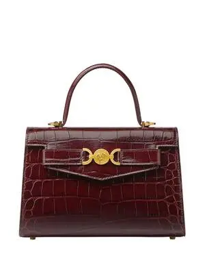 Versace Crocodile-embossed Leather Tote - Brown