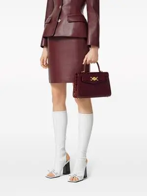 Versace Crocodile-embossed Leather Tote - Brown