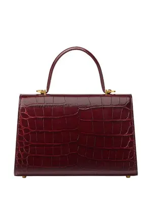 Versace Crocodile-embossed Leather Tote - Brown