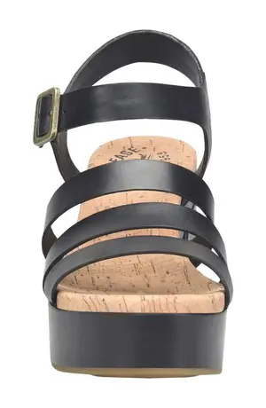 KORK-EASE® Pasha Platform Sandal - Black Leather