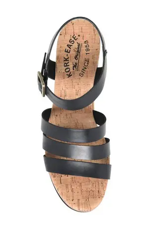 KORK-EASE® Pasha Platform Sandal - Black Leather