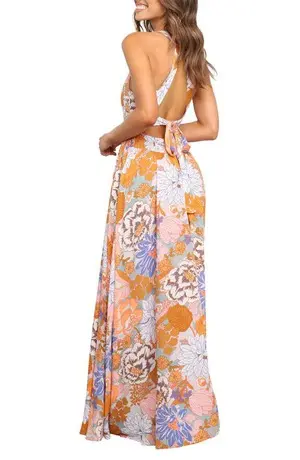 PETAL & PUP Newell Floral Halter Maxi Dress