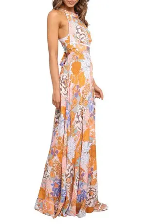PETAL & PUP Newell Floral Halter Maxi Dress