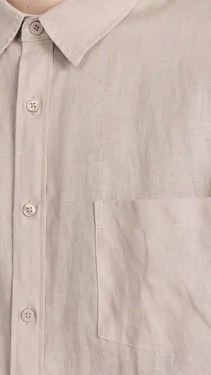 Vince Linen Short Sleeve Shirt - Pumice Rock