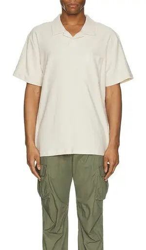 RHYTHM Vintage Terry Polo In Cream - Natural