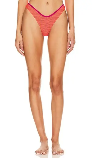 LOVEWAVE Kimi Bikini Bottom - Neon Orange & Pink