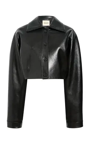 Khaite Sue Cropped Leather Jacket