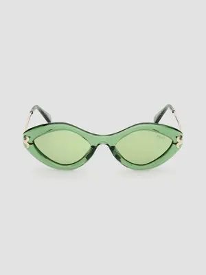 Emilio Pucci 54mm Geometric Sunglasses - Translucent Green Green