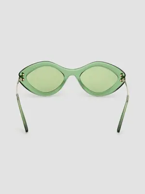 Emilio Pucci 54mm Geometric Sunglasses - Translucent Green Green