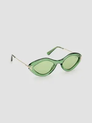 Emilio Pucci 54mm Geometric Sunglasses - Translucent Green Green
