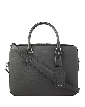 Sandro Downtown Large Saffiano Leather Briefcase - Black