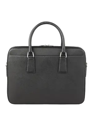 Sandro Downtown Large Saffiano Leather Briefcase - Black