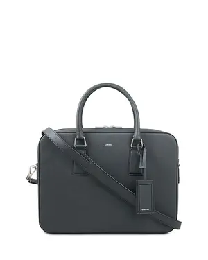 Sandro Downtown Large Saffiano Leather Briefcase - Steel