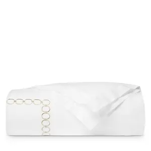 SFERRA Catena Duvet Cover, Full Queen - White/sand