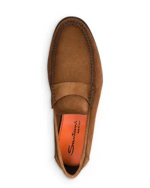 Santoni Paine-m1 Slip-on Loafers - Brown Suede